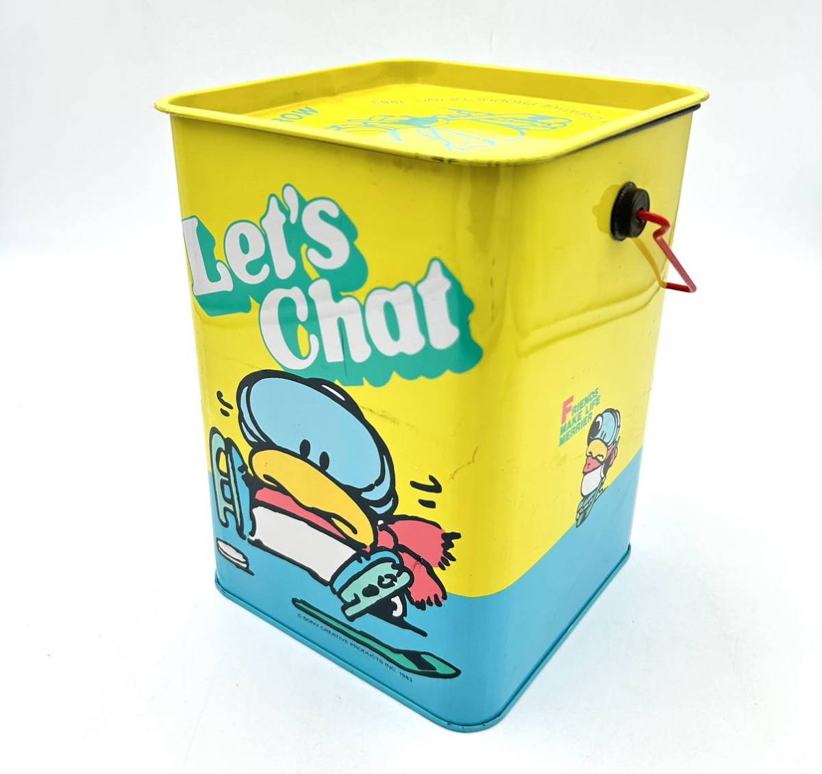 【傷や汚れあり】当時物 レッツチャット 缶 SONY CREATIVE PRODUCTS INC. 1983 MADE IN JAPAN ...