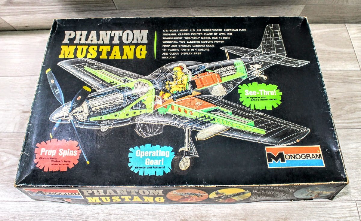 【新品】名作 絶版 シュリンク未開封 Monogram モノグラム 1/32 PHANTOM MUSTANG ファントム ムスタング P ...