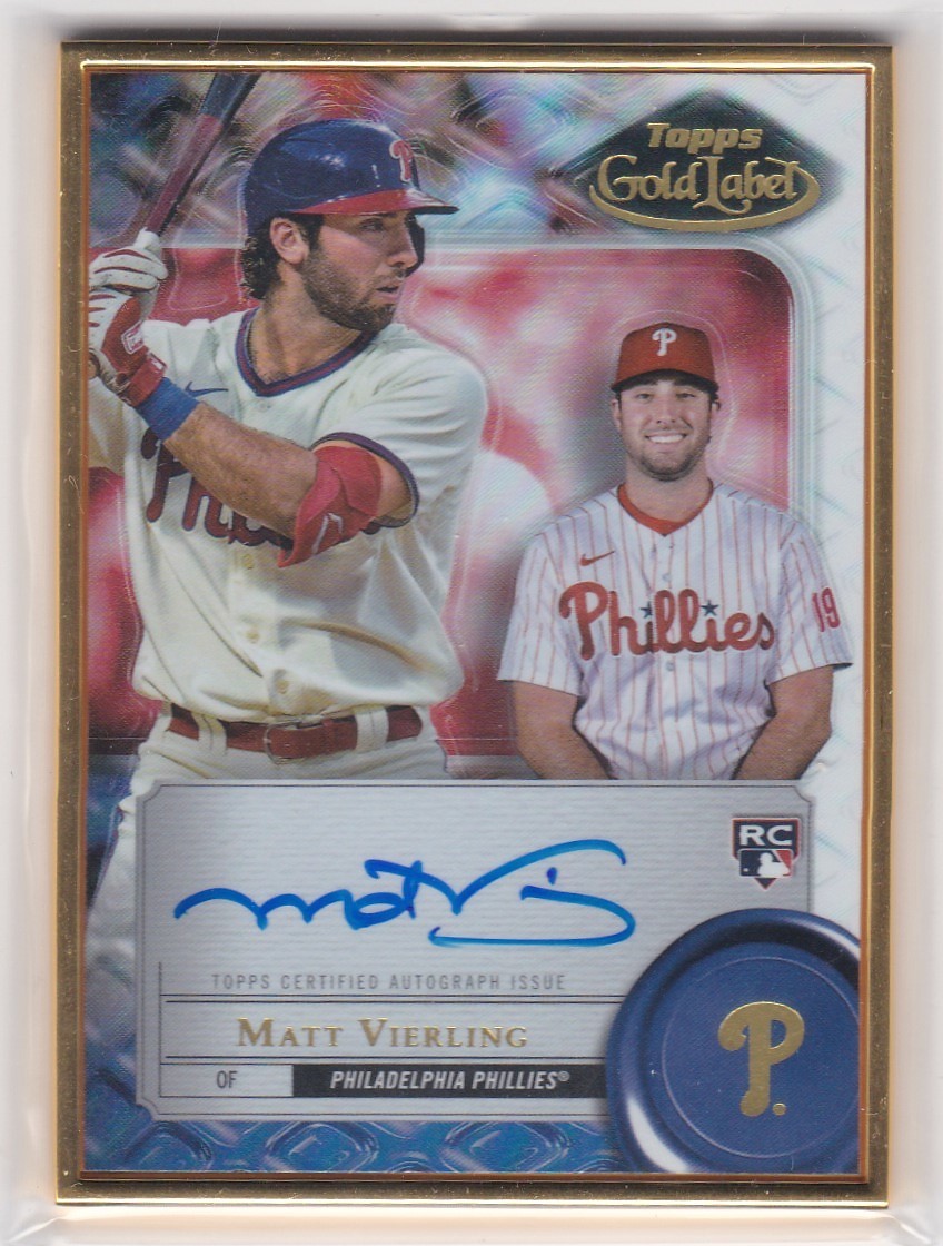 【未使用】MATT VIERLING (PHILLIES) RC! 2022 TOPPS GOLD LABEL BASEBALL FRAMED ...