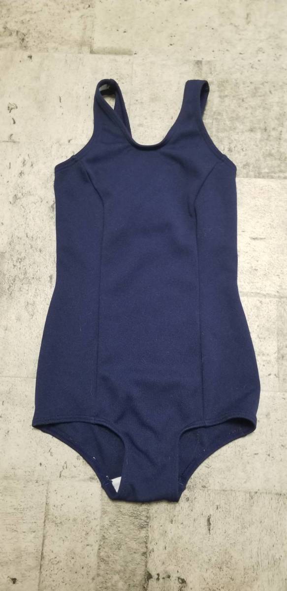 【やや傷や汚れあり】130cm 女児スクール水着 紺色 胸パット無し ホームクリーニング済み 学校での水泳の授業にどうぞ 小学生用 ワンピース