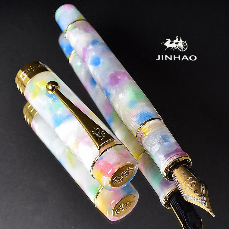 【未使用】★C11202【未使用保管品】金豪/Jinhao ジンハオ/万年筆/ペン先18K GP/龍/ドラゴン/シルバ-×ブラック×ゴールドの落札情報詳細 - ヤフオク落札価格検索 オークフリー