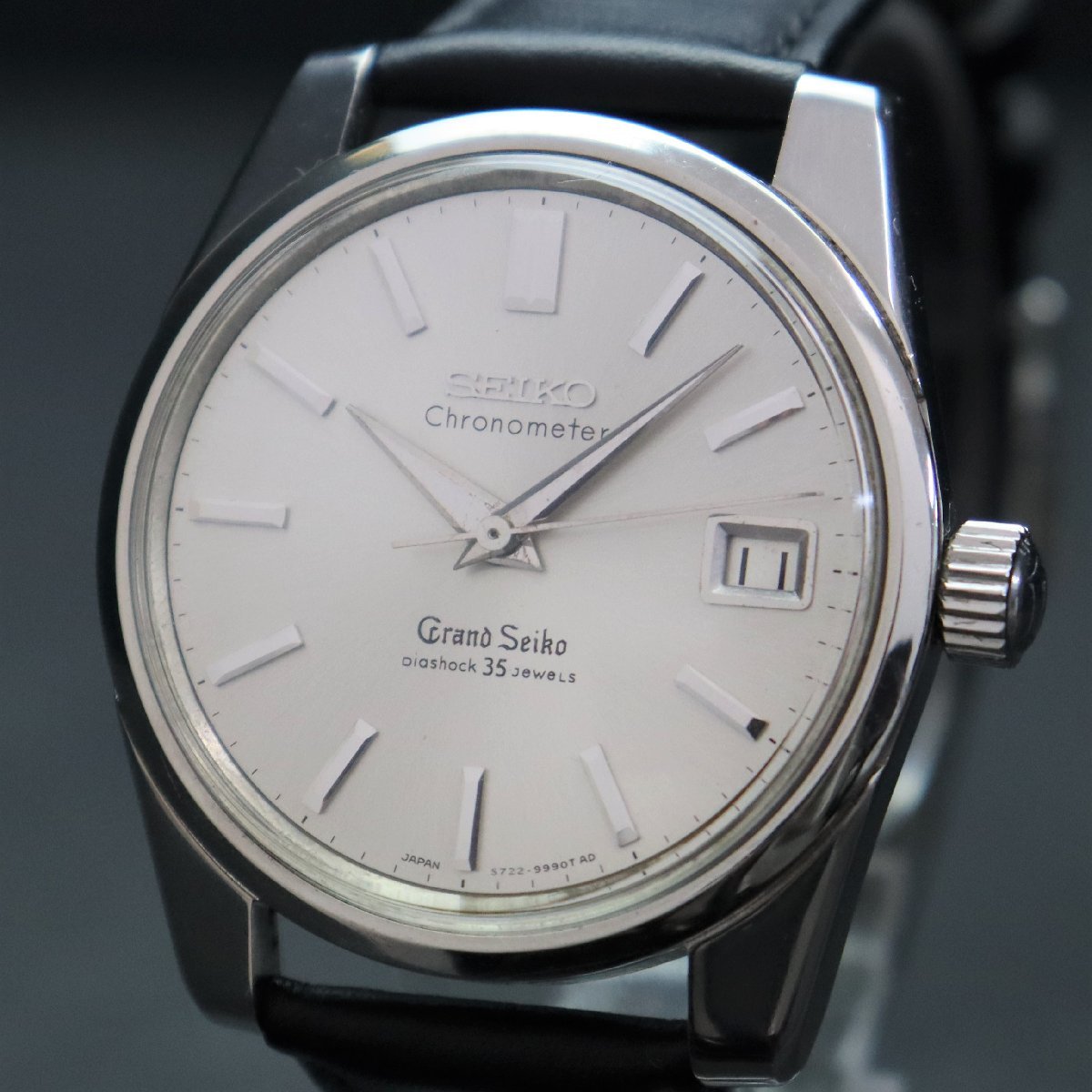 【やや傷や汚れあり】希少 GRAND SEIKO 57GS グランドセイコー セカンド 初期型 Chronometer表記 5722-9990 手巻き 35石 1965年製 獅子メダリオン ...