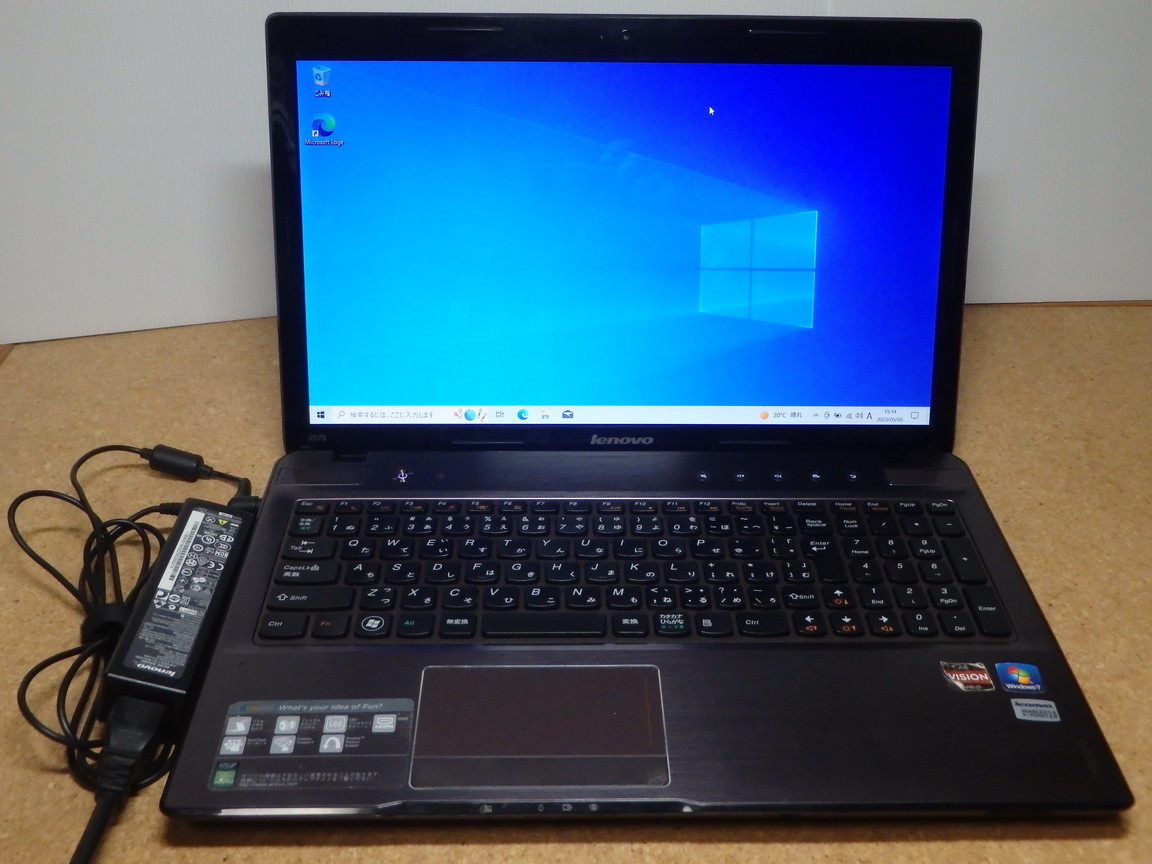 【傷や汚れあり】【難あり】Lenovo ideapad Z575（OS:Windows10 pro/CPU:AMD A8-3520M/Mem:16GB/SSD:240GB）管理番号 ...