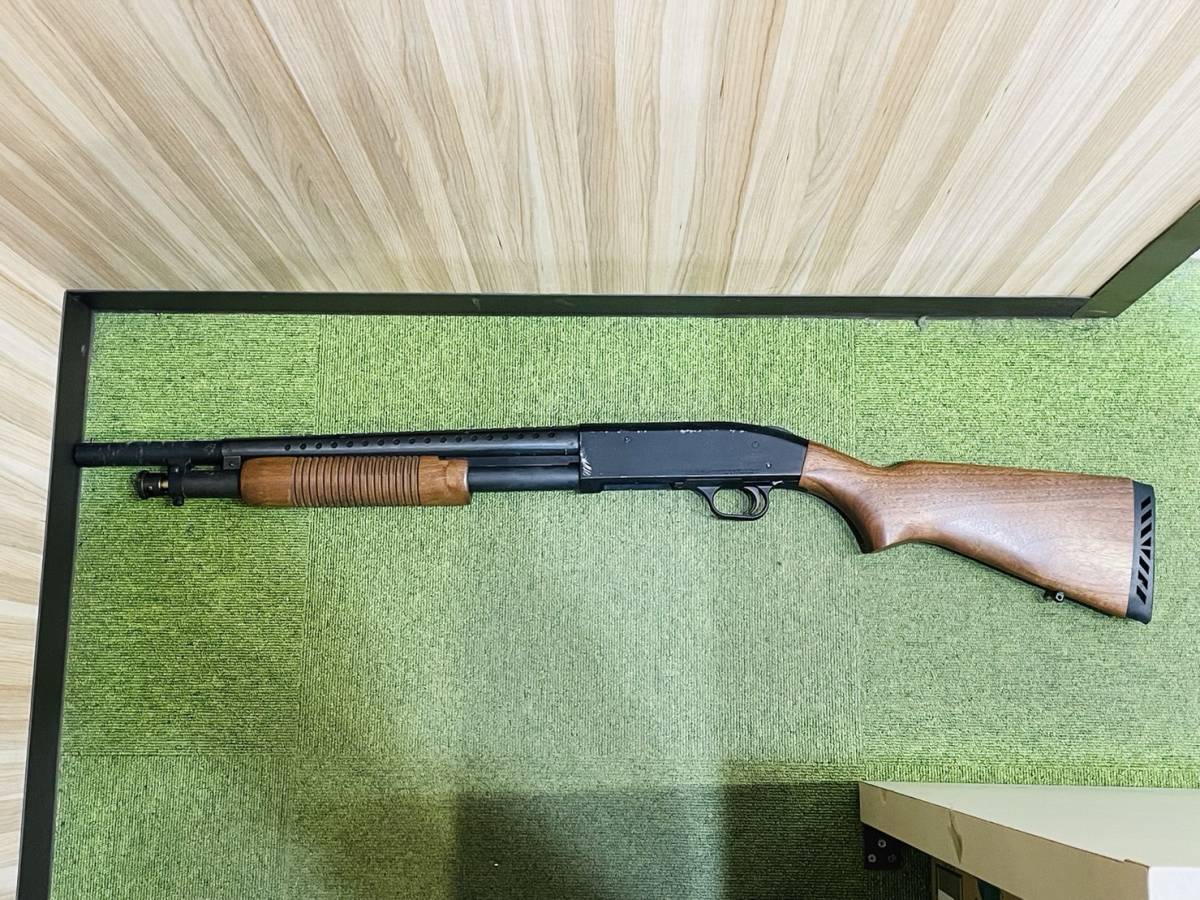 【やや傷や汚れあり】A906 マルシン MOSSBERG M500 PUMP ACTION SHOT GUN AIR SOFT GAS ...