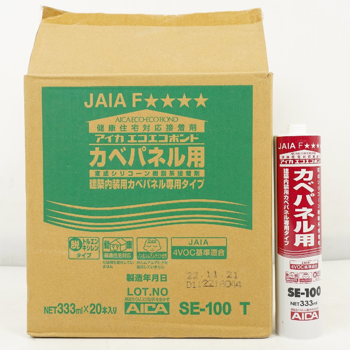 【未使用】アイカエコエコボンド SE-100 カベパネル用 333ml 1箱20本入りセット 製造日22.11.21 /建築用接着剤 [F4742]の落札情報詳細 - ヤフオク落札価格検索 ...