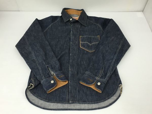 【やや傷や汚れあり】K18-281-0514-129【中古/美品】古着 DELUXEWARE(デラックスウエア) 長袖 デニムシャツ コットン100％ 日本製 Sサイズの落札情報詳細 ...