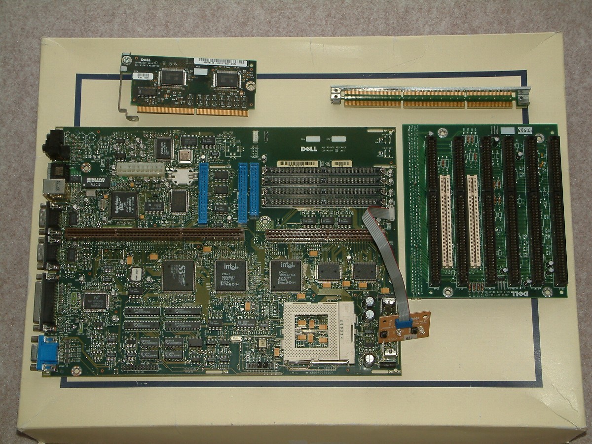【傷や汚れあり】古いDELLのマザーボード Socket5 intel 430FX 電源コネクタのピンアサインが独自で通常とは異なります ...