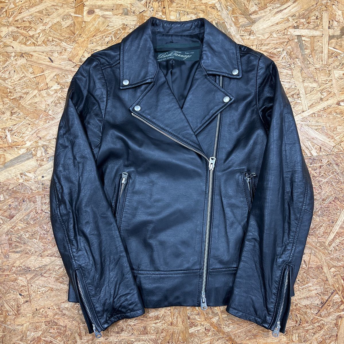 【やや傷や汚れあり】BARK TANNAGE ダブルライダースジャケット バーク タンネイジ ラムレザー ナノユニバースの落札情報詳細 ...