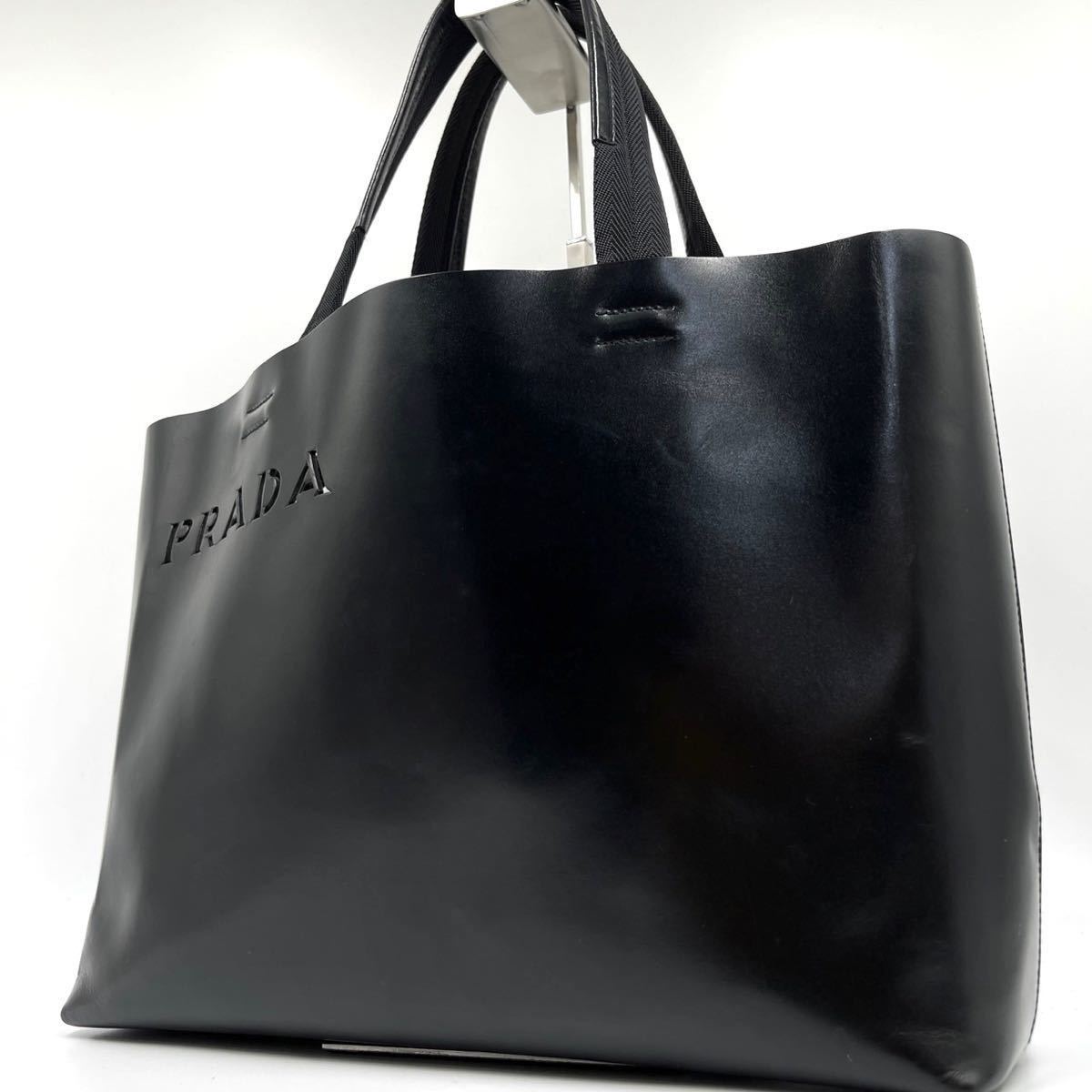 【目立った傷や汚れなし】1円【極美品・A4収納 】PRADA プラダ カットワーク 型押しロゴ トートバッグ ビジネスバッグ 本革 カーフレザー 黒 レディース メンズの落札情報詳細 ...