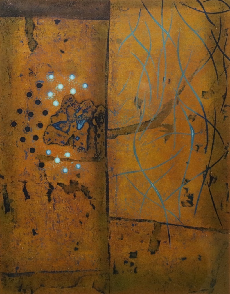 【やや傷や汚れあり】【宙】真作保証 田嶋宏行「worn-out note」木版画 54/100 直筆サイン有 額装 大英博物館・ニューヨーク ...