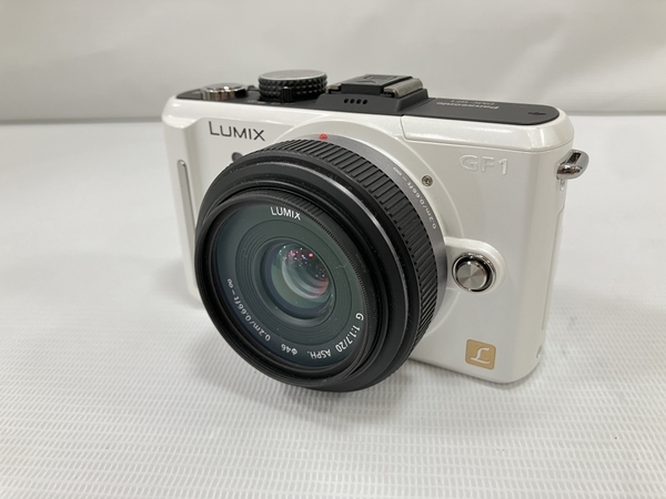 【全体的に状態が悪い】Panasonic DMC-GF1 LUMIX ボディ ホワイト ミラーレス一眼カメラ Panasonic H-H020 LUMIX G 20mm F1.7 レンズセット ...