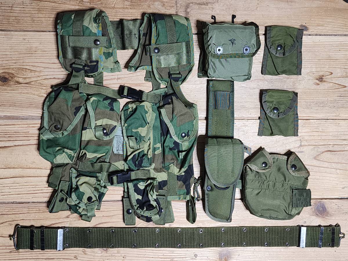 【目立った傷や汚れなし】美品 米軍放出品 TLBV タクティカルロードベアリングベスト 1991年 前期型+M12 LC-2 キャンティーン ...