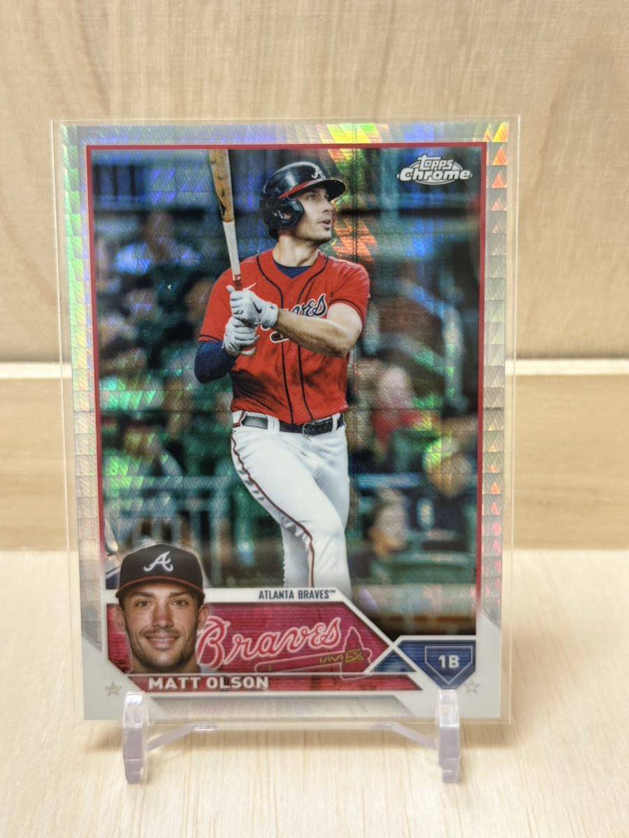 【目立った傷や汚れなし】プリズム 163 Matt Olson, Atlanta Braves 2023 Topps Chrome Baseball MLB Prism Refractors ...