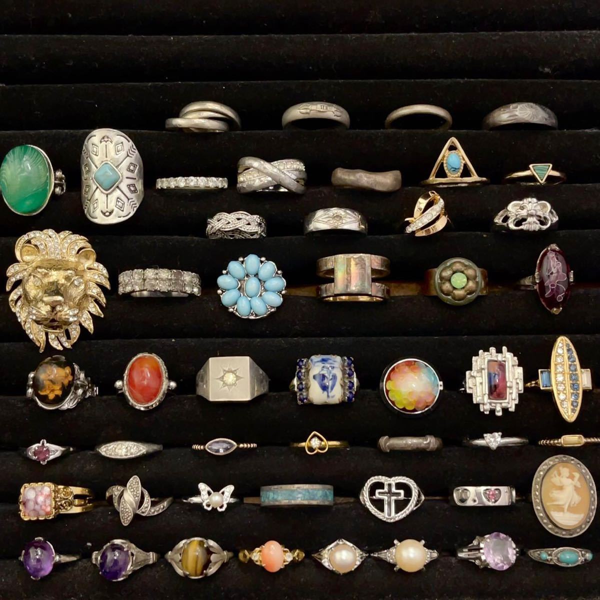 【傷や汚れあり】1円 リング 指輪 50個まとめて アメジスト 珊瑚 真珠 タイガーアイ カメオ等 ブランドCARVEN 798(カルヴェン) インディアン925他刻印物多数の落札情報詳細 ...