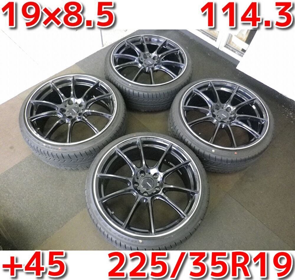 【目立った傷や汚れなし】WEDS SPORT SA25R♪19×8.5J・114.3・5H・+45♪2022年製造グッドイヤー EAGLE イーグル LS EXE♪225/35R19♪クラウン ...