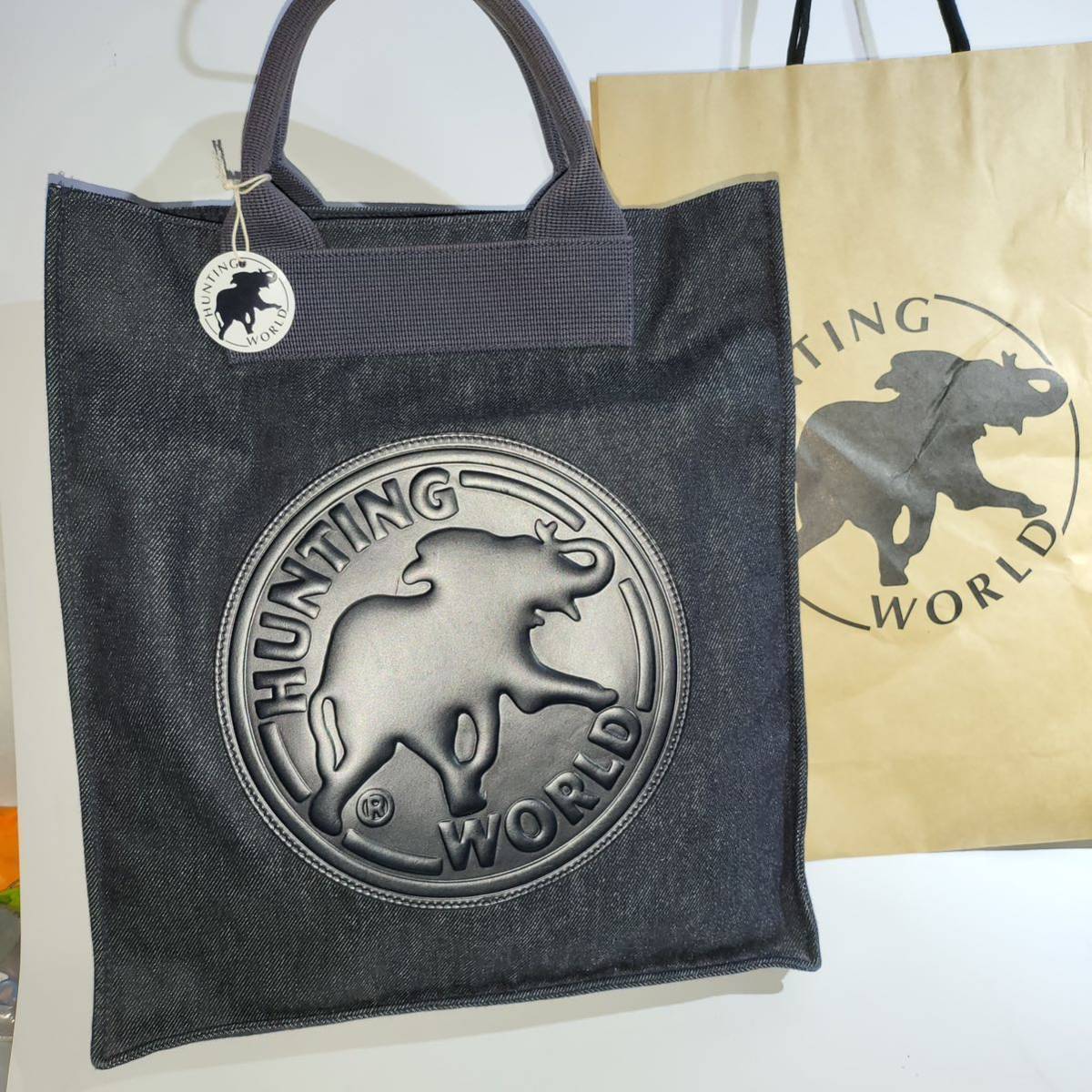 【未使用に近い】未使用に近い HUNTING WORLD _ハンティングワールド キャンバスデニム ハンドバッグ トートバッグ 紺色の落札情報詳細 - Yahoo!オークション落札価格検索 ...