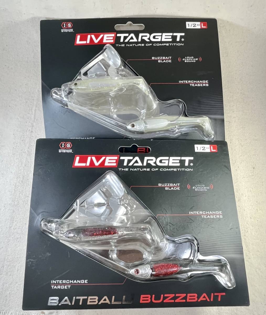 【未使用】ライブターゲット ベイトボール バズベイト 1/2oz 2個SET 未開封品 blood red minnow ＆ crystal ...