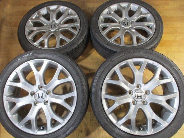 【やや傷や汚れあり】そこそこ綺麗! ホンダ RB3 オデッセイ アブソルート 純正 ホイール タイヤ 4本セット 18インチ 225/45R18 ダンロップ RC1 RC2 RC3 RC4の ...