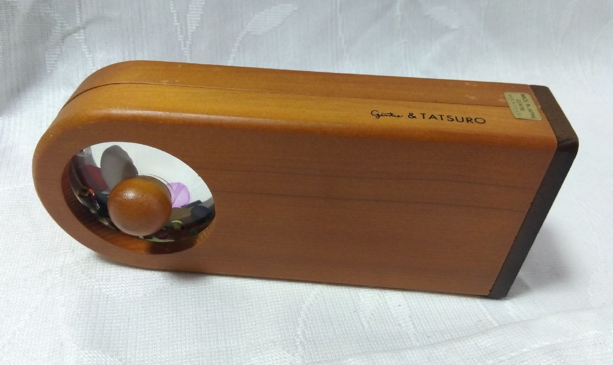 【やや傷や汚れあり】★gentie ＆ TATSURO★ アンティーク 回転式 万華鏡 木製 MADE IN JAPAN GENTIE ...