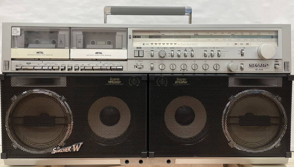 【目立った傷や汚れなし】SHARP シャープ GF-808 SEARCHER-W ラジオ付きステレオテープレコーダー オーディオ機器 ...