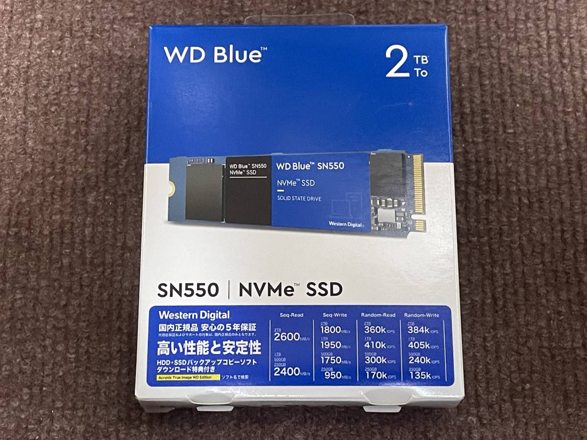 【目立った傷や汚れなし】WD Blue SN550 NVMe WDS200T2B0C NVMe 3D TLC 2TB M.2 SSD 片面チップ 1枚 複数在庫有の落札情報詳細 - ヤフオク ...