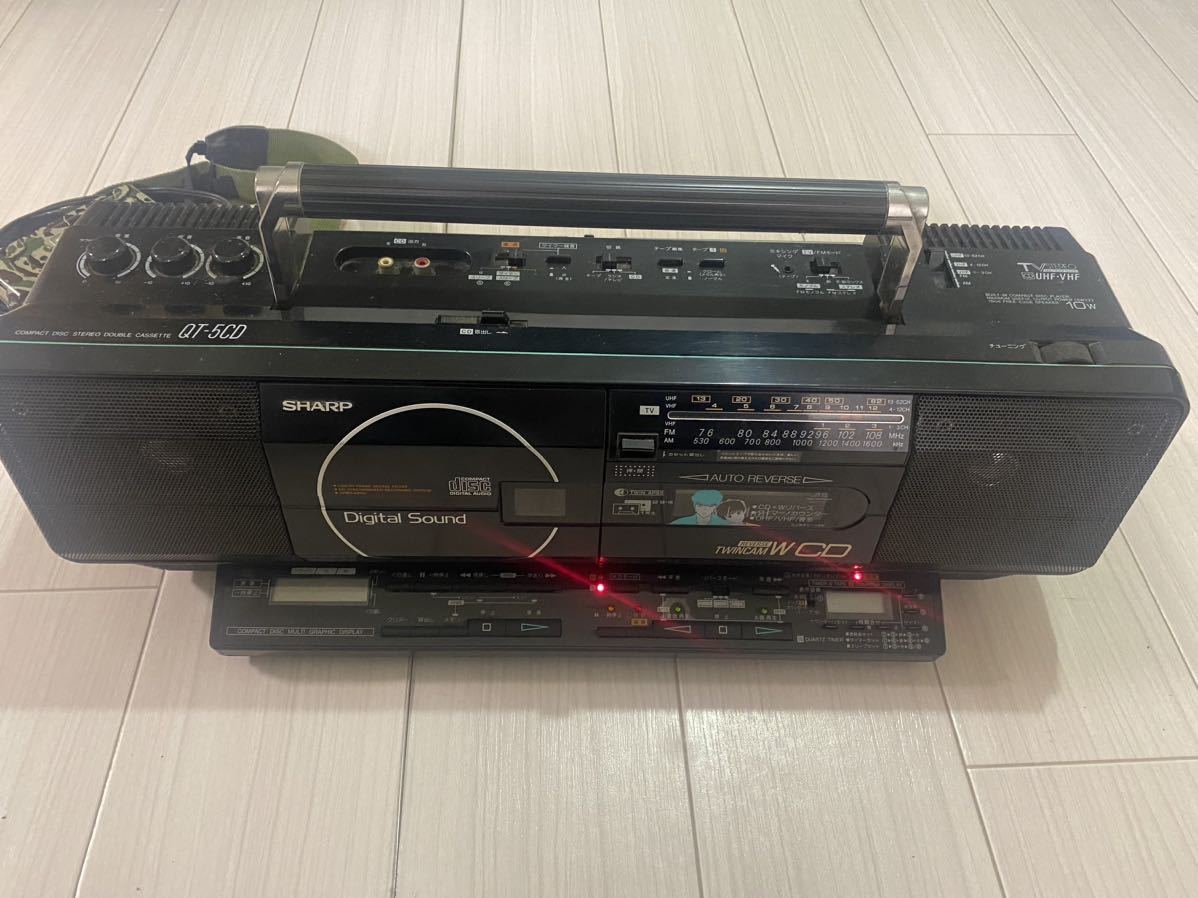 【ジャンク扱い】SHARP/シャープ コンパクトディスク ステレオダブルカセット QT-34CD-BK ブラック CDラジカセ 年代物の落札情報詳細 - ヤフオク落札価格検索 オークフリー