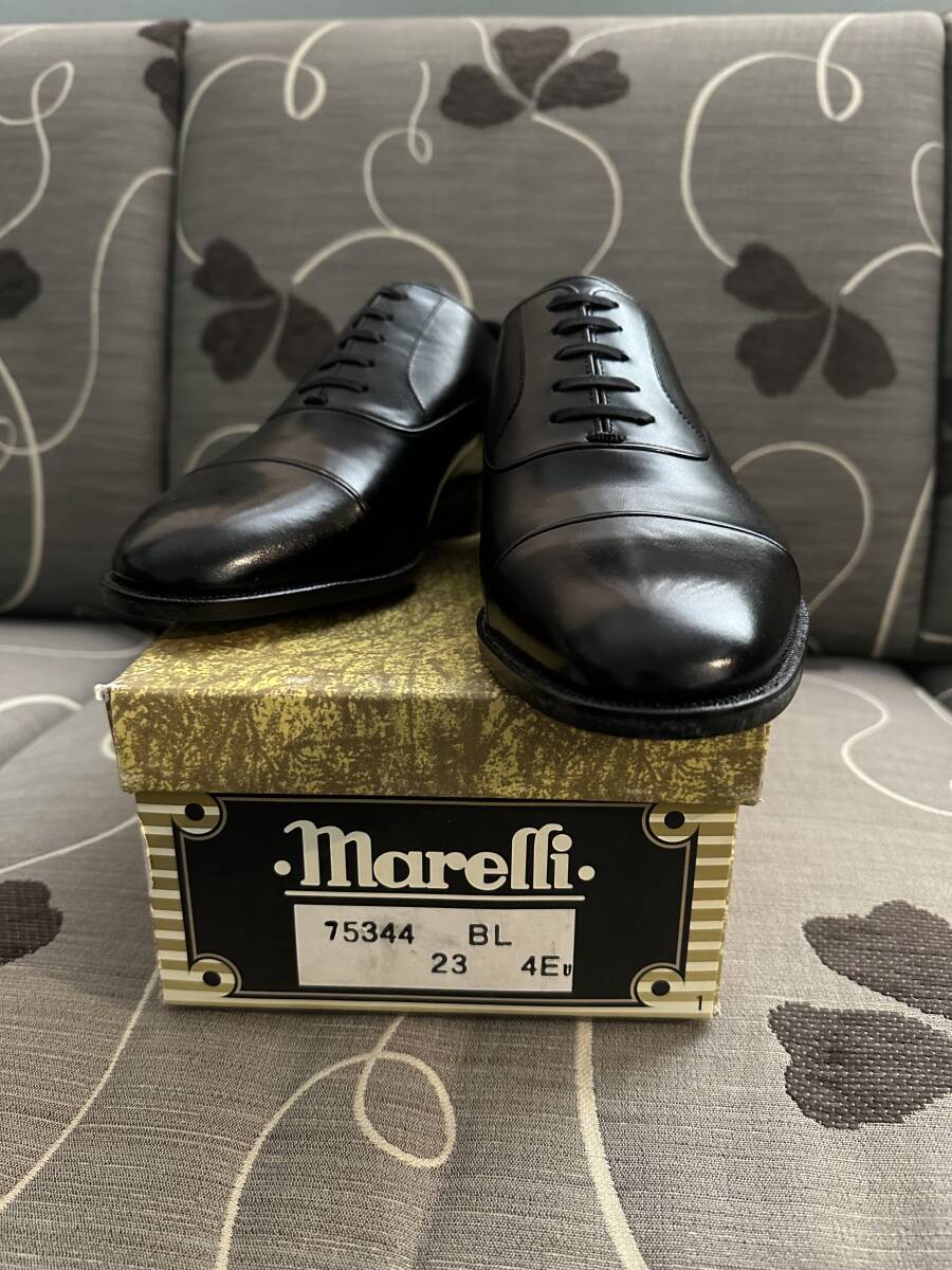 【未使用】①サイズ希少！未使用品 【マレリー MARELLI】キャップトゥ ドレスシューズ 紳士靴 (メンズ) size23EEEE ブラック黒 定価37,400円 23.5/23の落札情報 ...