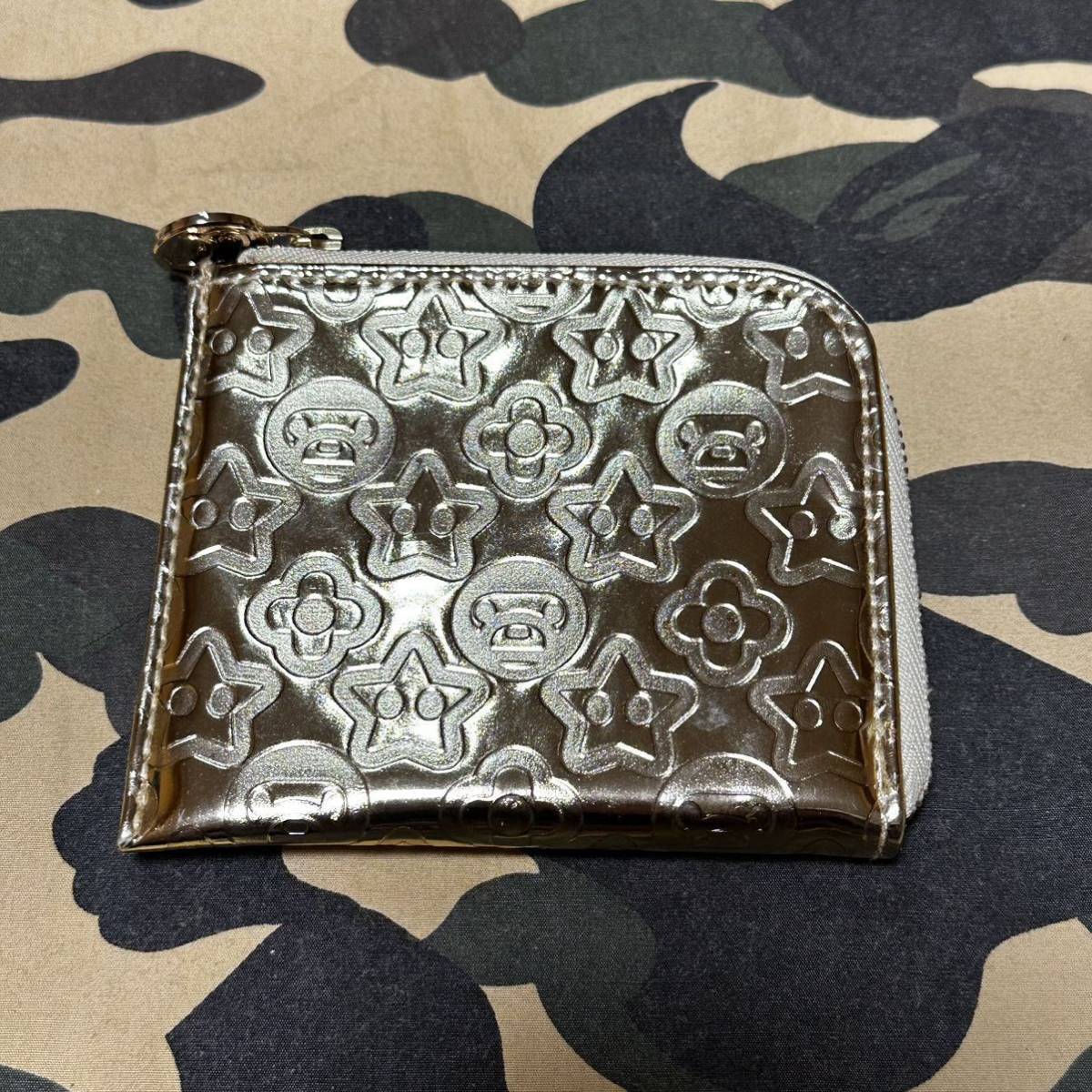 【新品】新品 MCM × BAPE A BATHING APE BAPE SHARK ZIP AROUND WALLET BROWN エイプ ...