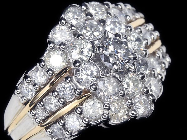 【未使用】GU11123T【1円～】新品【RK宝石】《Diamond》 豪華絢爛!! 天然ダイヤモンド 総計2.07ct!! Pt900 K18 高級リング ダイヤの落札情報詳細 - ヤフオク ...
