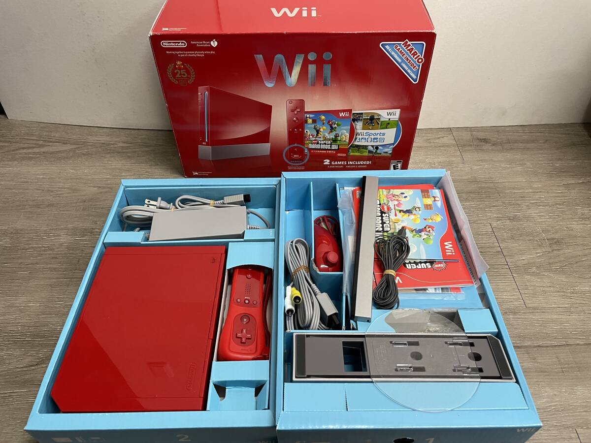 【やや傷や汚れあり】☆ Wii ☆ Nintendo Wii アカ 北米版 動作品 本体 Wiiリモコンプラス ソフト センサーバー ヌンチャク マリオ ニンテンドー 任天堂 9699の落札 ...