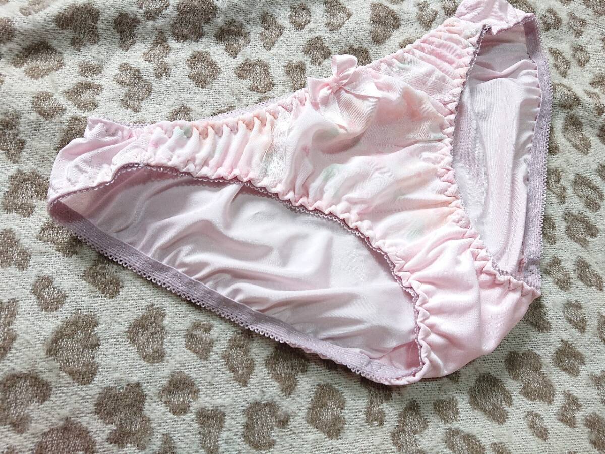 【未使用】.。o パンティ o。.セクシーサイド斜めレース。ピンク。ふんわりお花模様。フロントちょこんとリボン℃-ute。すべすべ。さらさら ...