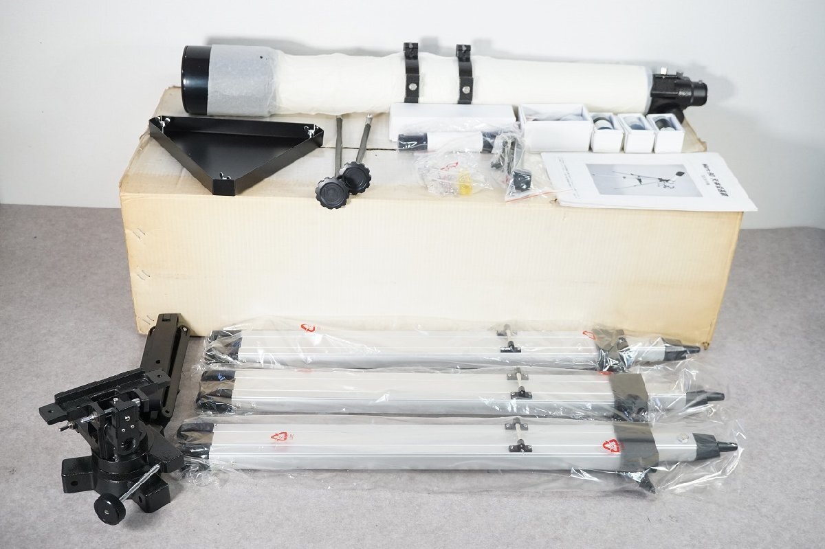 【未使用】[NZ][C4127217] 未使用品 tasco タスコ Mars-90 D=90mm F=910mm 鏡筒 経緯台 三脚セット ...