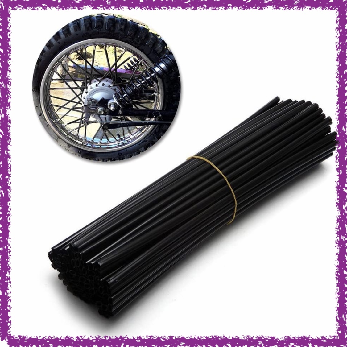 【未使用】スポークスキン 黒 スポークラップ スポークカバー KX85 YZ85 RM85 CR150R CRF250R YZ125X YZ250X YZ250FX KX250F セロー250 ...