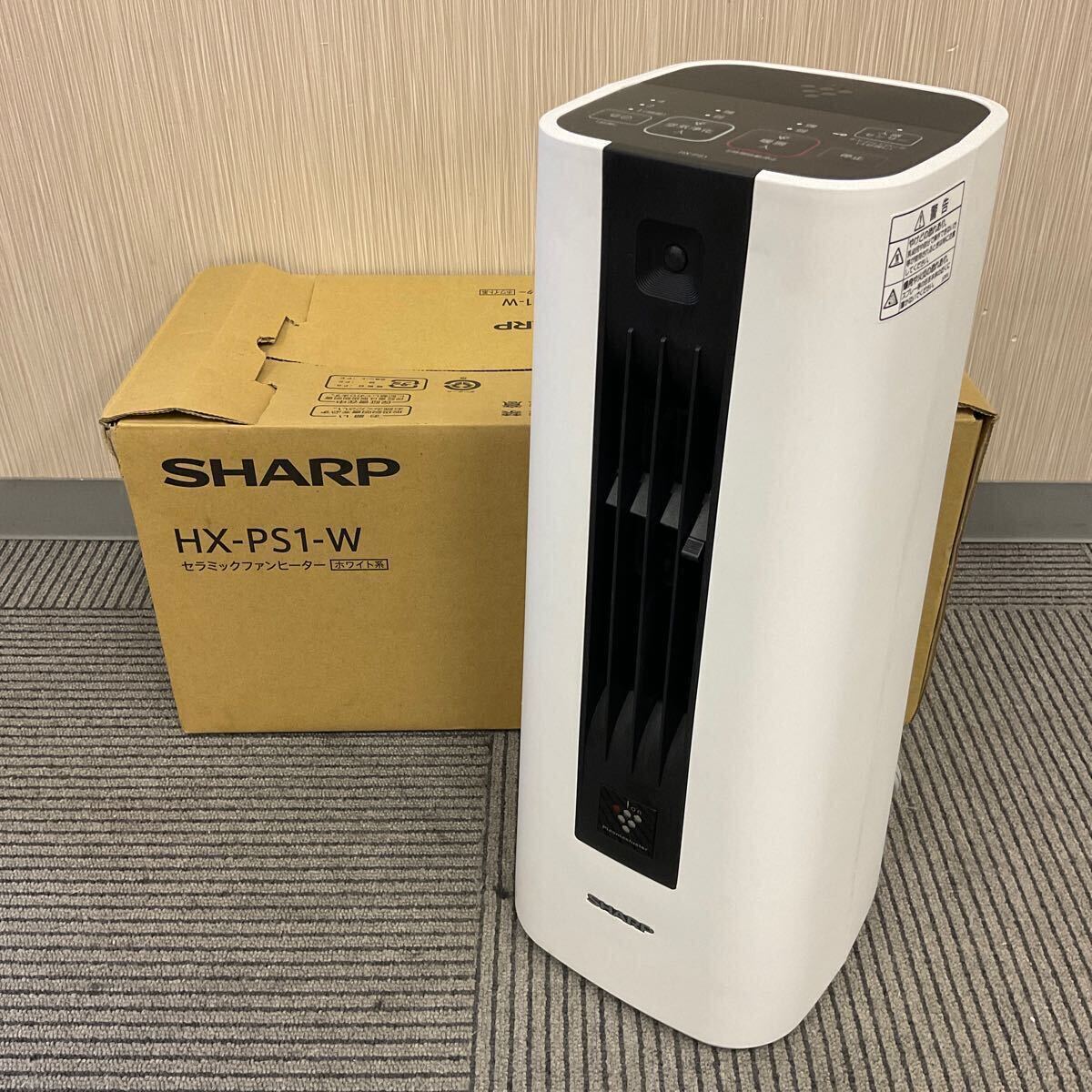 【やや傷や汚れあり】営MK67-120Y SHARP シャープ セラミックファンヒーター HX-PS1-W 2021年製 ホワイト ヒーター ...