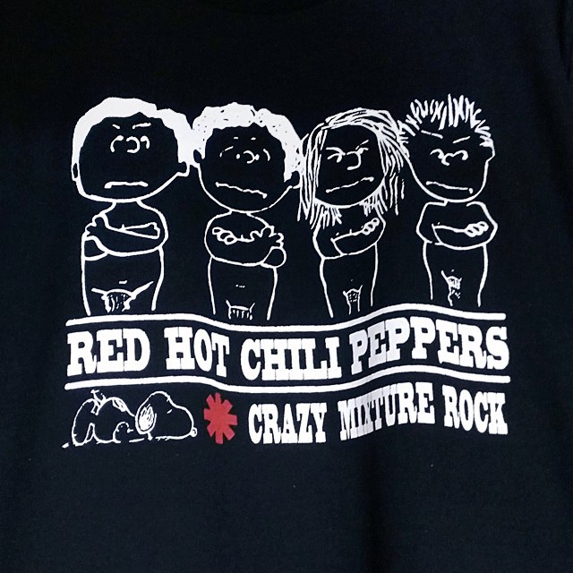 【未使用】送込【Red Hot Chili Peppers×PEANUTS】★Crazy Mixture Rock★ブラック★S~XLサイズの ...