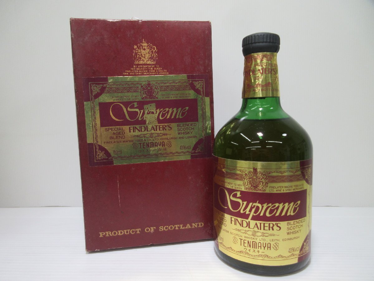 【目立った傷や汚れなし】フィンドレーター スプリーム FINDLATER'S Supreme 750ml 43% スコッチウイスキー 未開栓 古酒 箱付き/B37082の落札情報詳細 ...