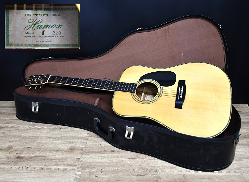 【やや傷や汚れあり】EY5-43 現状品 HAMOX ハモックス アコースティックギター アコギ W-220 ハードケース付 | 弦楽器 音楽 ...