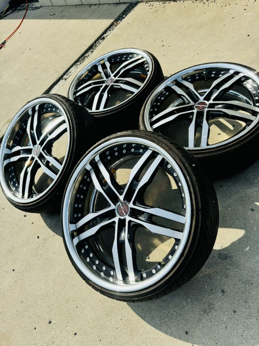 【やや傷や汚れあり】AME SHALLEN 20インチ PCD 100 5H 8J+45-30 215/30r20 86 BRZ インプレッサ ...