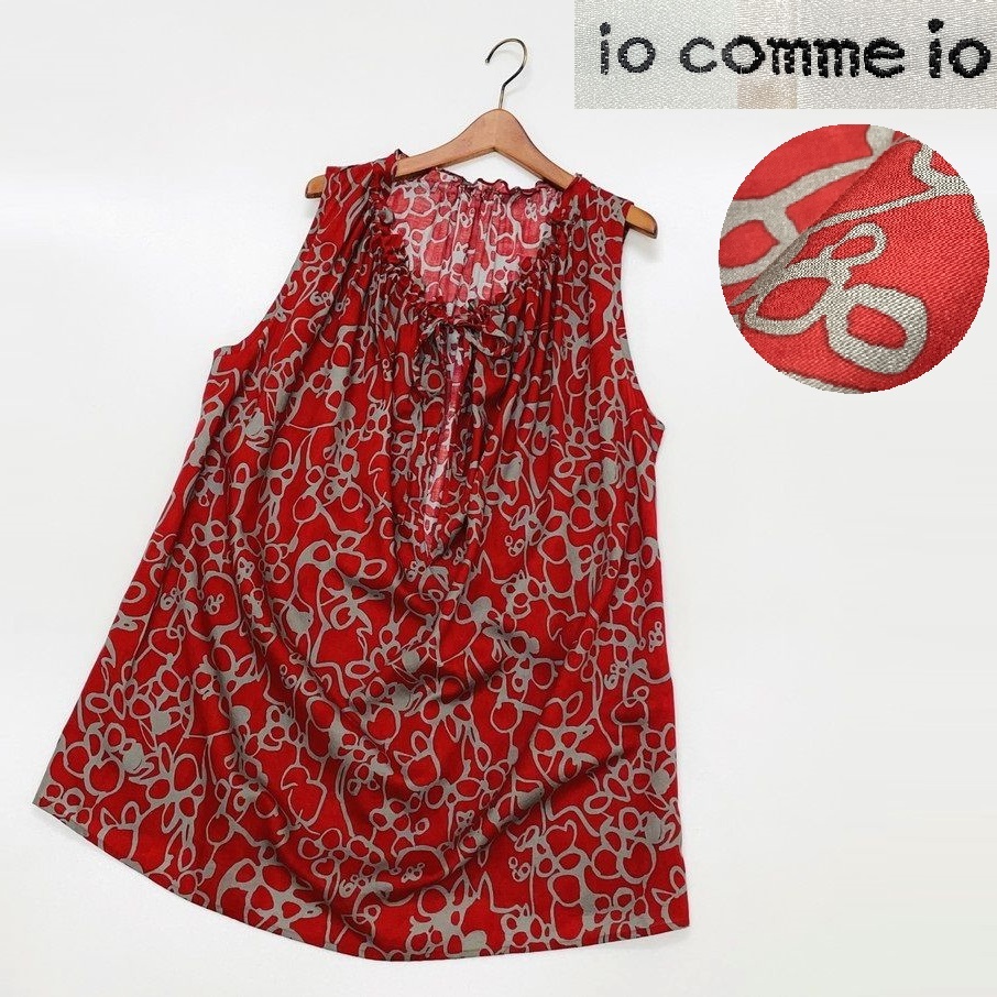 【傷や汚れあり】【38】io comme io レッド チュニック ワンピース ノースリーブ 大人可愛い コットン 日本製 リボン春夏マツオ センソユニコ イオコムイオの落札情報詳細 ...
