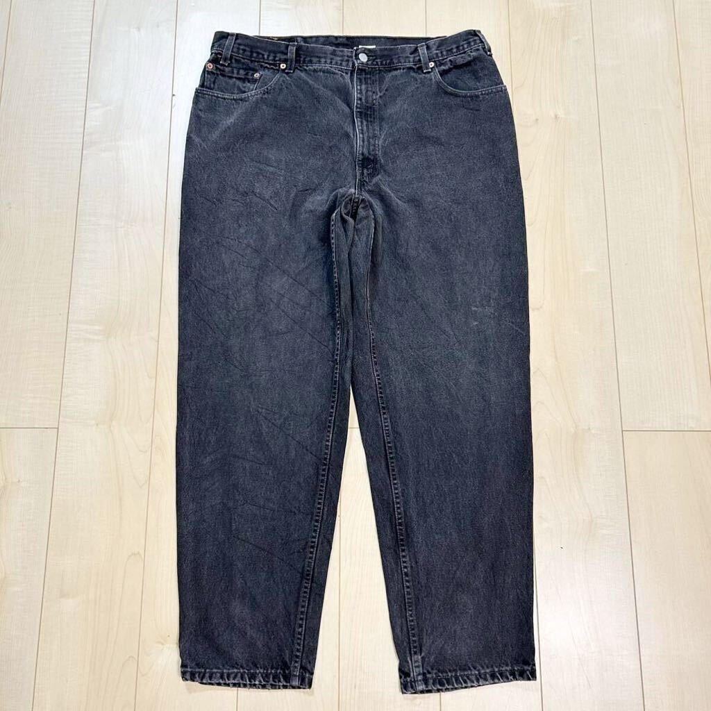 【やや傷や汚れあり】W40 L32 90s USA製 リーバイス 560 後染め ブラック ワイド テーパード ビンテージ （ 90年代 LEVIS サルファ 550 BLACK 501 ...