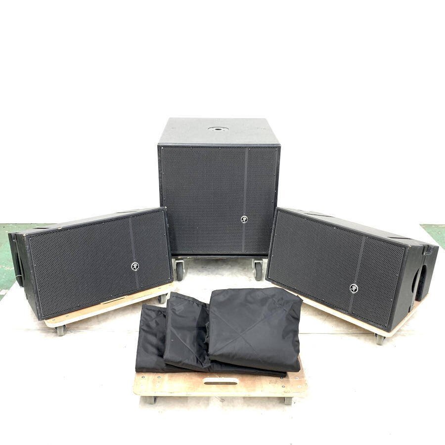 【傷や汚れあり】[関東のみ発送可]MACKIE マッキー HD1801/HDA パワードPAスピーカーセット カバー大x1/カバー小x2/台車 ...