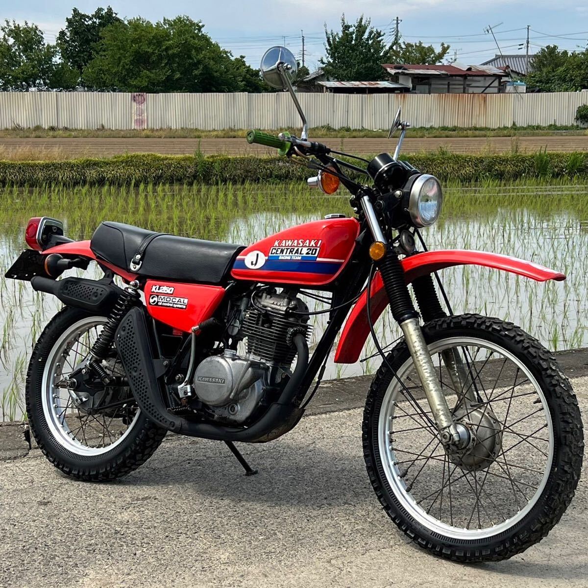 【やや傷や汚れあり】カワサキ KL250 A型 初期型 KL250A 実動 書類付き 超希少 旧車 レトロ ヴィンテージ 赤 レア 検 ...