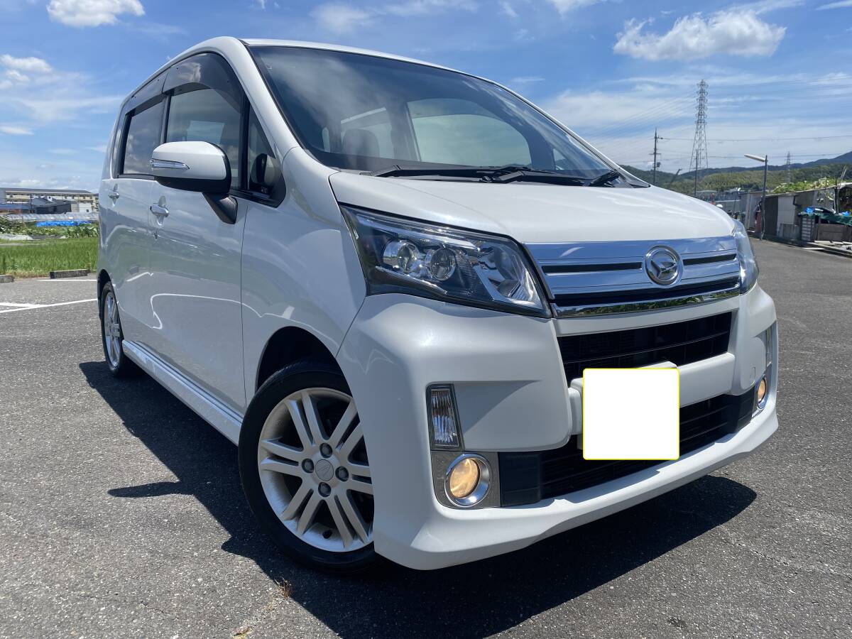 【走行距離 143,000 km】車検満タン令和8年7月!! 平成25年式 最速ムーヴカスタムRSターボ 純正ナビ・地デジフルセグTV・i ...