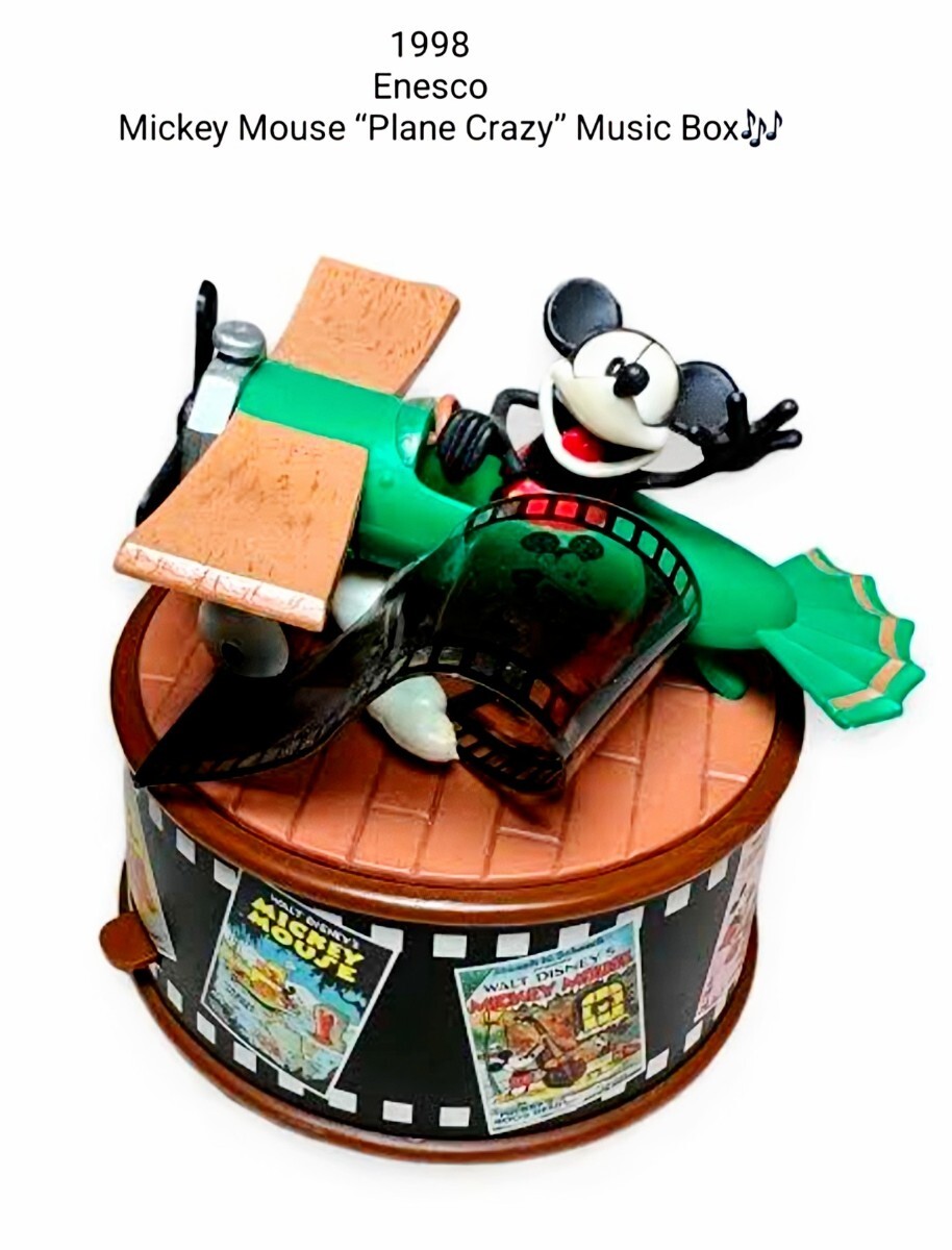 【目立った傷や汚れなし】 希少 1998年 Enesco Mickey Mouse“Plane Crazy”Music Boxの落札情報詳細 ...