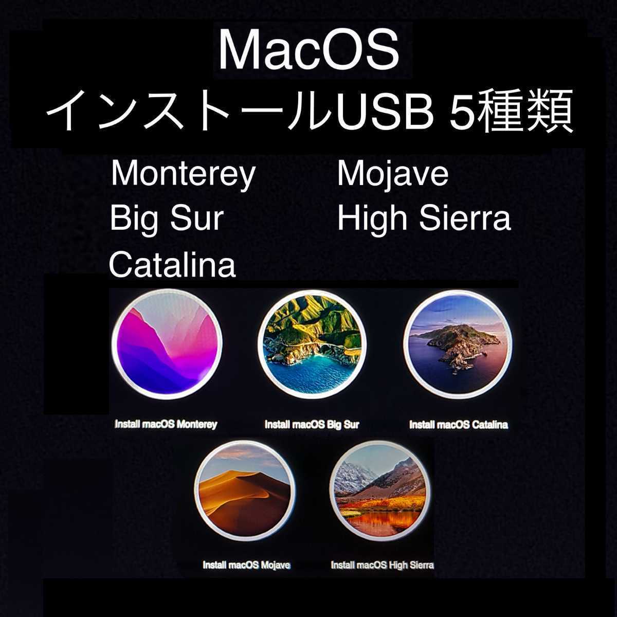 【未使用】[変換アダプター付] Mac OS インストール用USB 5種類 （Monterey,BigSur,Catalina,Mojave,HighSierra） [1]の落札情報詳細 ...