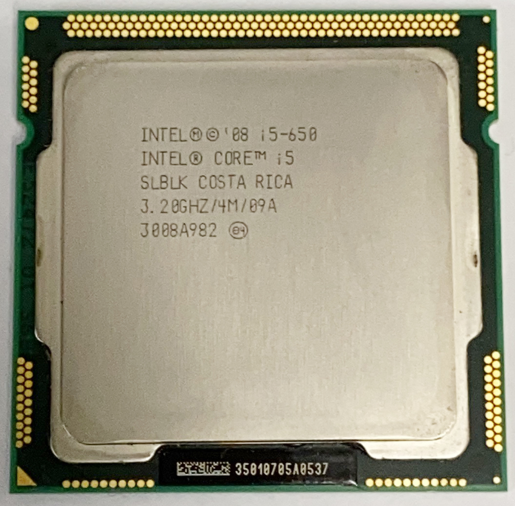 【やや傷や汚れあり】CPU Intel Core i5 650 3.20GHzTB 3.4GHz SRBLK Socket LGA1156 2 ...
