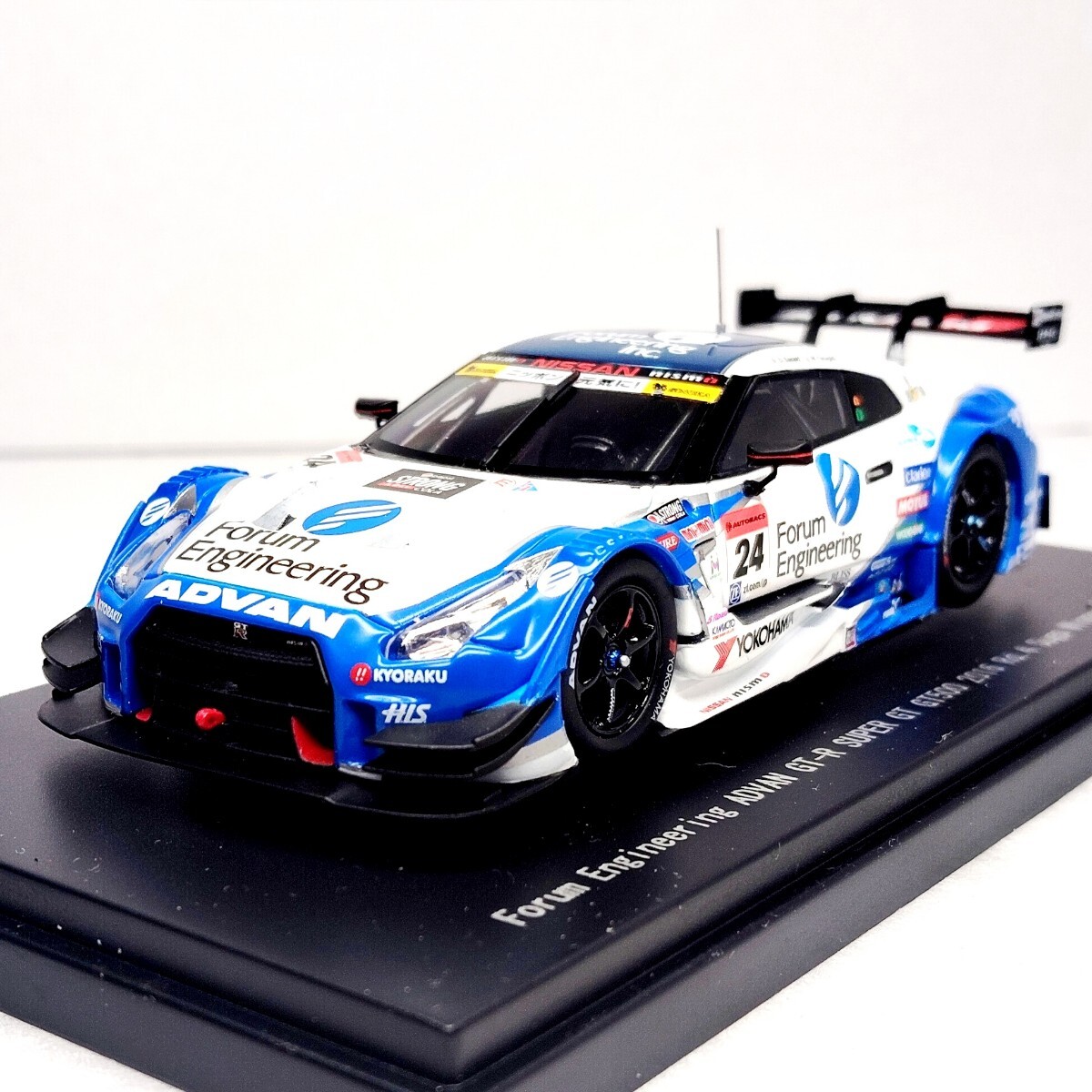 【目立った傷や汚れなし】ケース付 1/43 エブロ 日産 GTR R35 GT-R スーパーGT GT500 Super GT フォーラム ADVAN アドバン 2016 #24 佐々木大樹 ...