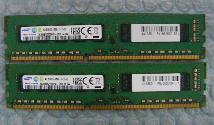 【やや傷や汚れあり】rt14 240pin DDR3 1600 PC3-12800E ECC 4GB SAMSUNG 2枚 合計8GB hp 662609-571の落札情報詳細 - Yahoo ...