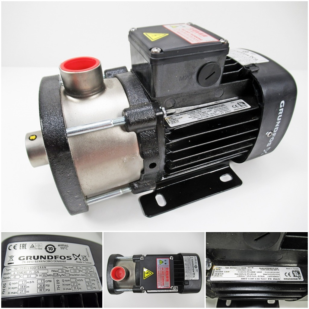 【やや傷や汚れあり】 [C97]GRUNDFOS グルンドフォス ポンプ DK-8850 BJERRINGBRO DENMARK 動作確認済の ...