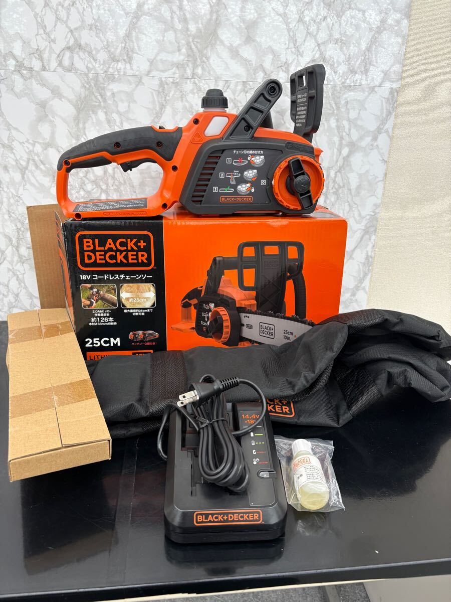 【やや傷や汚れあり】BLACK＆DECKER 18V コードレスチェンソー GKC1825L2 バッテリー×1 充電器 電動工具 動作未確認 ケース付きの落札情報詳細 - Yahoo ...
